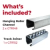 50mm Hanging Door Roller Channel Kit with Track Joining Bracket (GTR385 ...