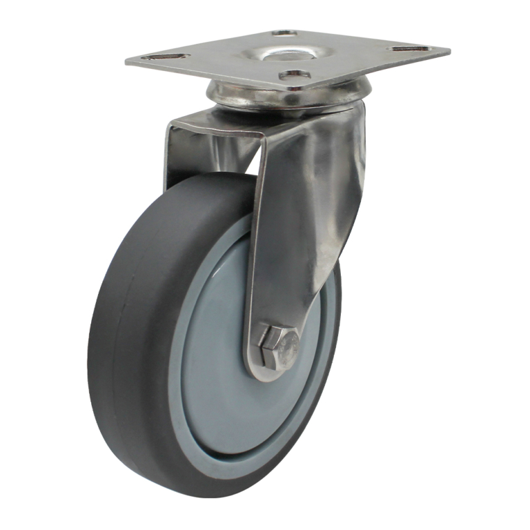 100mm Rubber Wheel 70kg Capacity Stainless Steel Castor (S4726 ...