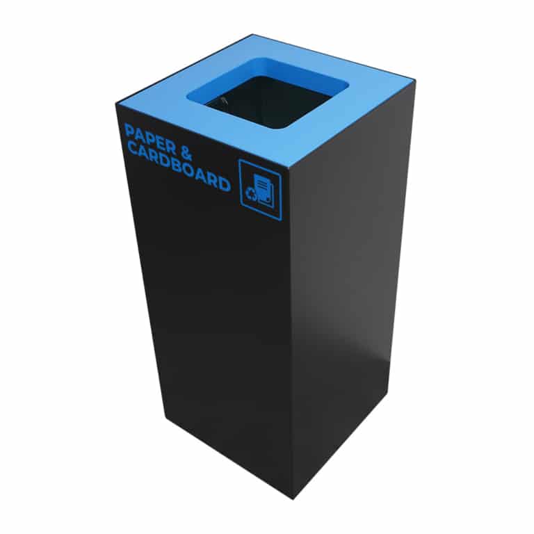 Waste Recycling Station Bin – Blue Lid – Paper & Cardboard Recycling ...